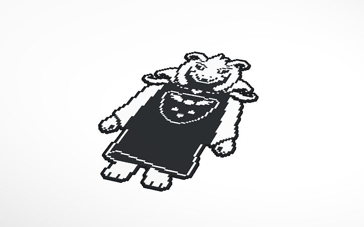 3d Design Undertale Pixel Art Asriel Dreemurr Tinkercad