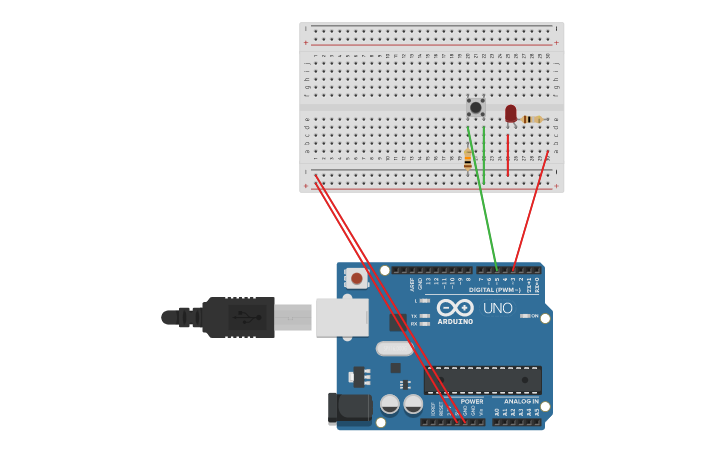 Circuit design Entradas digitales con Arduino - Tinkercad Circuit design Entradas digitales con Arduino - Tinkercad