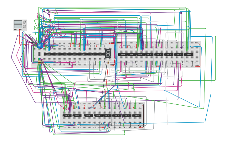 Circuit design 7 segmentos - Tinkercad