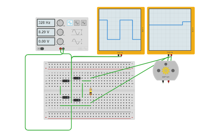 Circuit design Rectificador de onda completa | Tinkercad