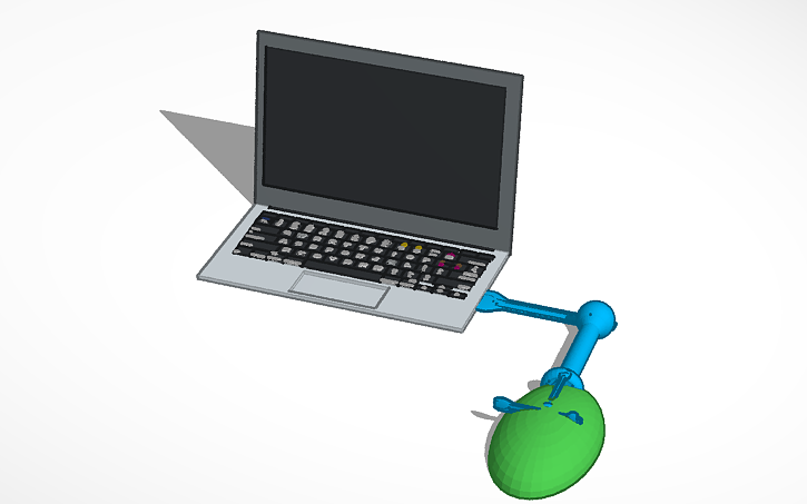 3D design computer and mouse - Tinkercad
