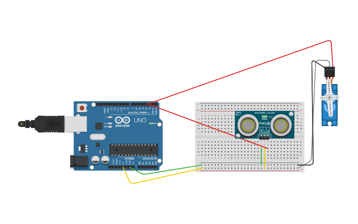 Circuit design servo motor - Tinkercad