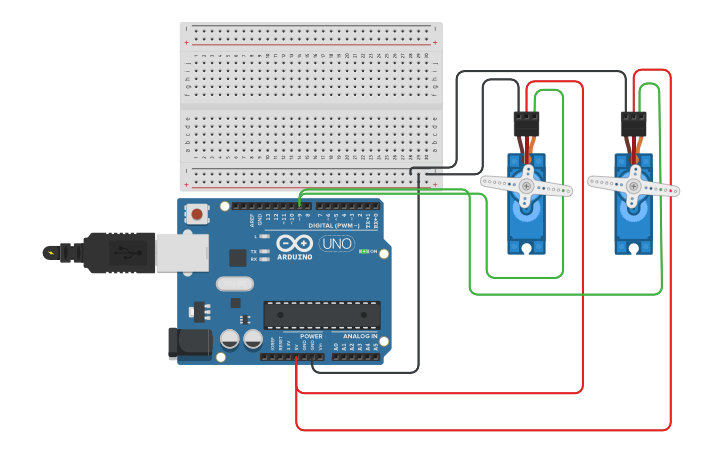 Circuit design Servo-motor | Tinkercad