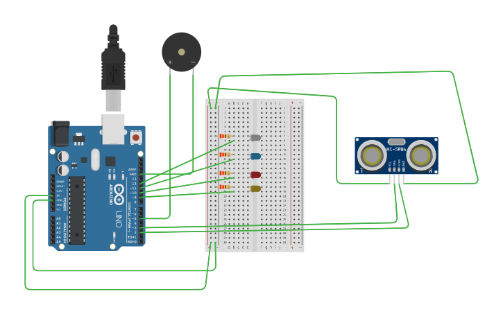 Circuit design proximity sensor - Tinkercad