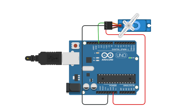 Circuit design Servo motor Interface | Tinkercad