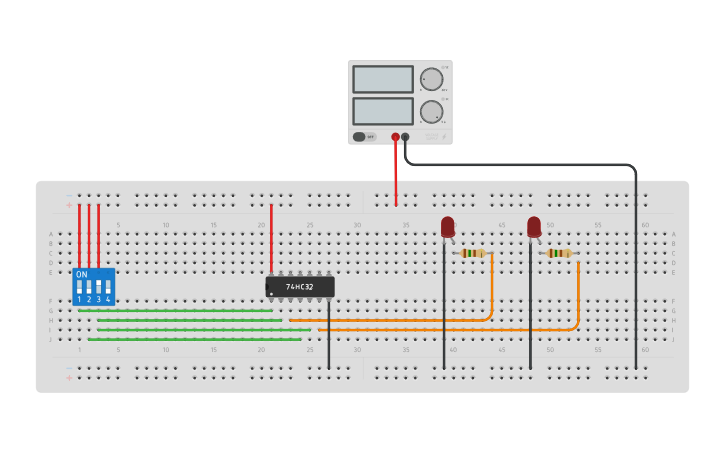 Circuit design 4:2 ENCODER - Tinkercad