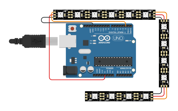 Circuit Design Led Strip Tinkercad