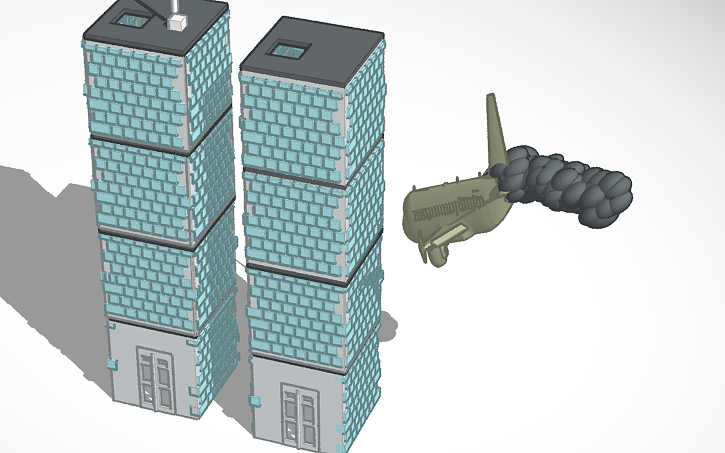 3D design The Twin Towers - Tinkercad
