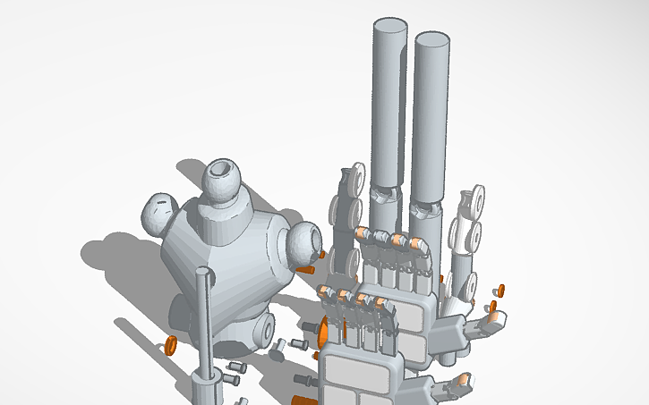 3D design robot setup (3d print screw and BOOM cool robot) - Tinkercad
