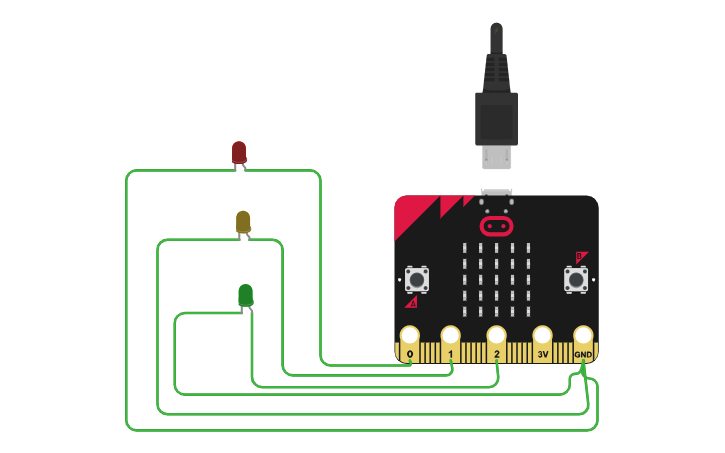 Circuit design Copy of micro:bit animation challenge - Tinkercad