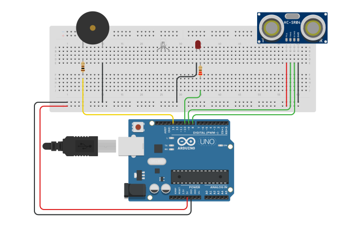 Circuit design sensore di movimento - Tinkercad