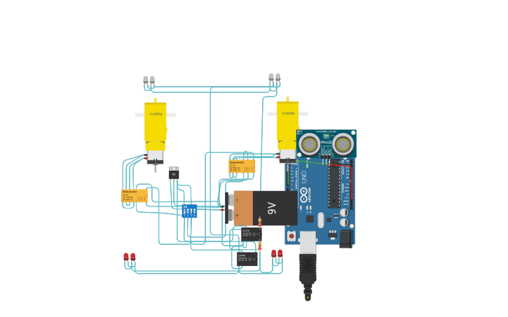 Circuit design electric car - Tinkercad