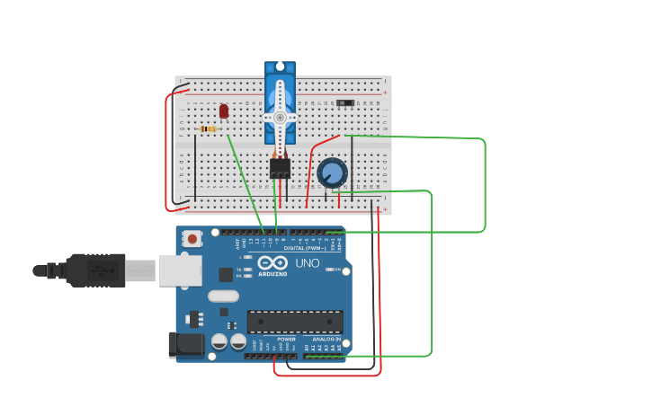 Circuit design Power steering system - Tinkercad