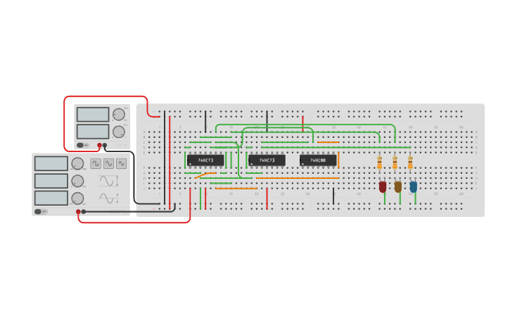 Circuit design Counter Modulo 6 - Tinkercad