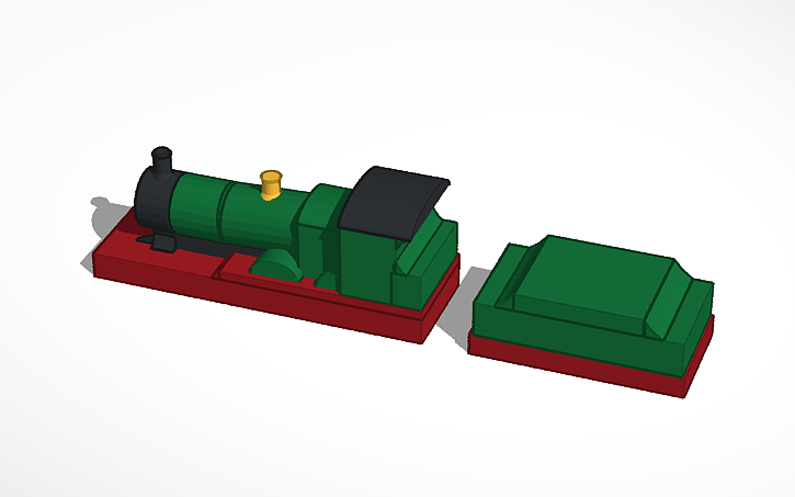 3D design TWR City of Truro + tender - Tinkercad