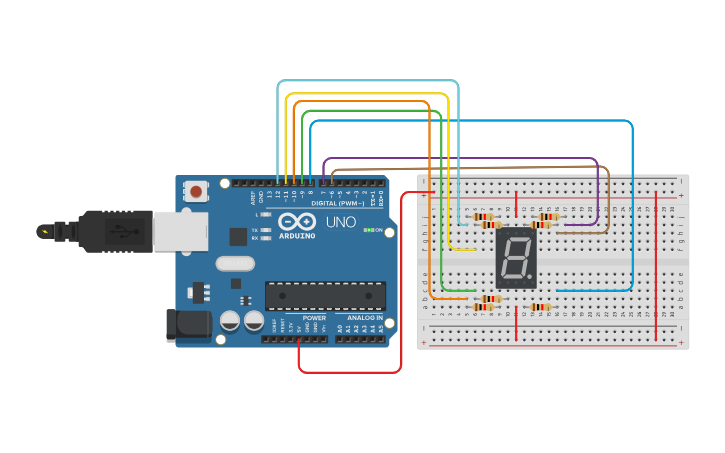 Circuit design ANGKA 0-9 - Tinkercad