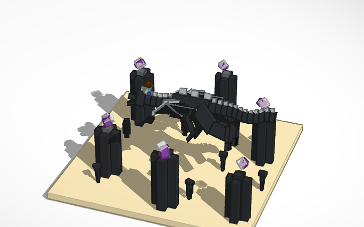 3D design modified copy of Minecraft Ender dragon | Tinkercad
