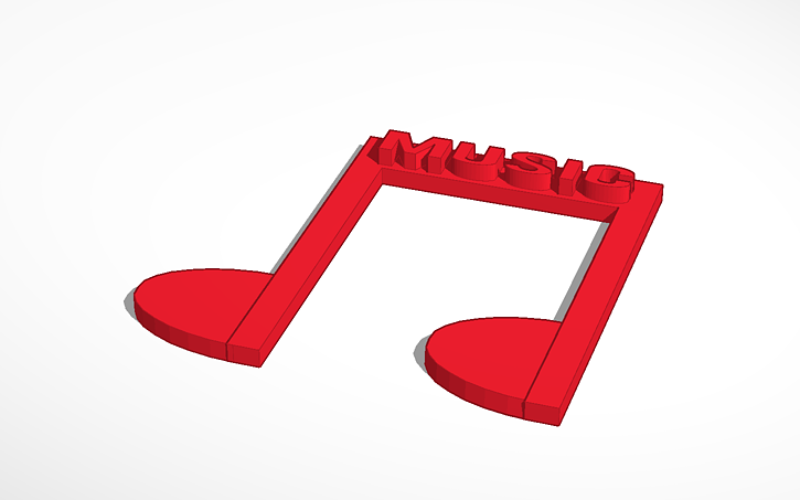 3D design Music Note - Tinkercad