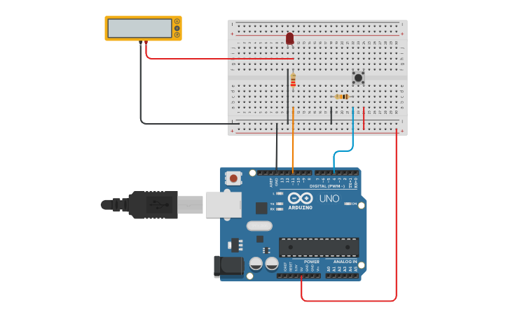 Circuit design Tri-Mode LED - Tinkercad