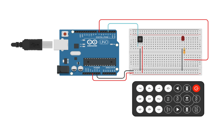 Circuit design Copy of LED blinking using IR sensor - Tinkercad