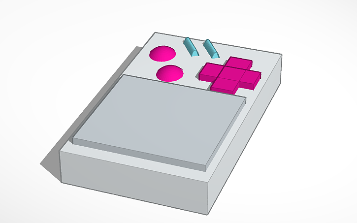 3D design one piece gameboy - Tinkercad