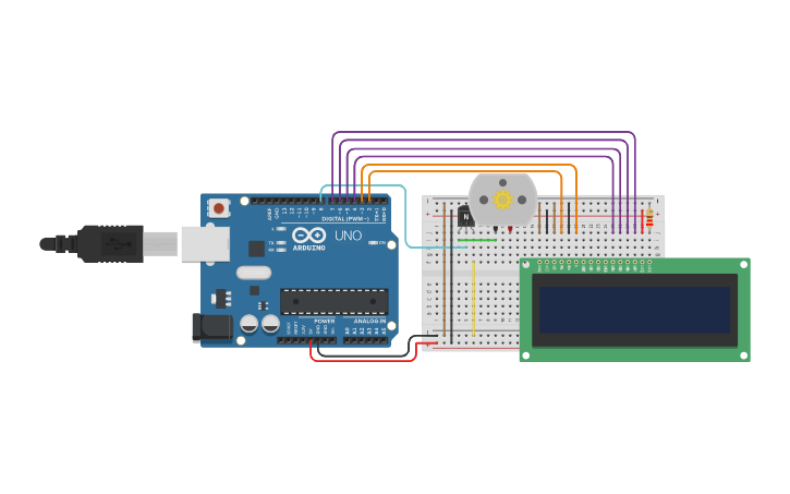 Circuit design water pump exercise - Tinkercad