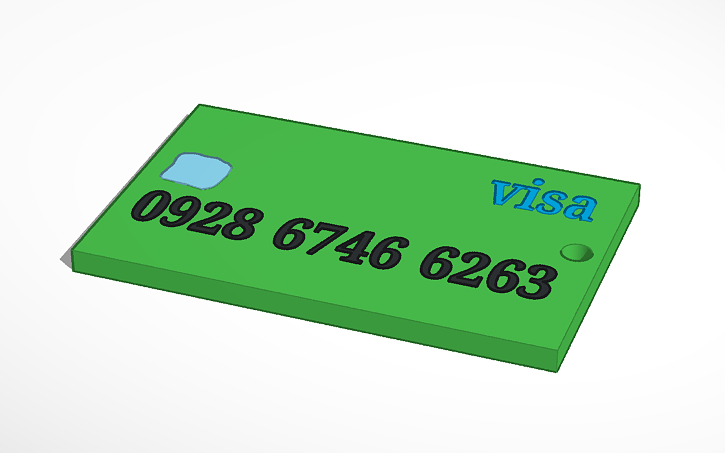 3D design credit card keychain - Tinkercad