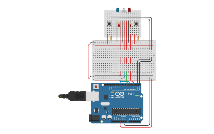 Circuit design 2-player-clicker | Tinkercad
