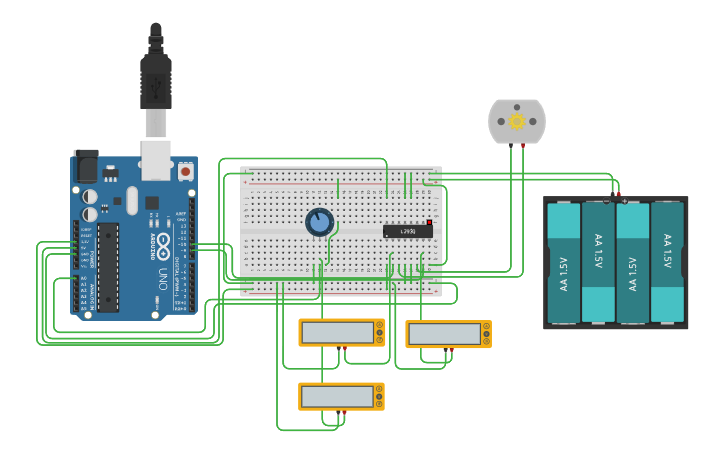 Circuit Design Dc Motor 2 Clockwise Anticlockwise Rotation Tinkercad