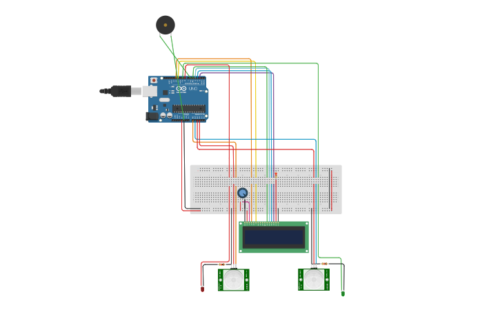 Circuit design Visitor Counter (Kelompok 7) | Tinkercad