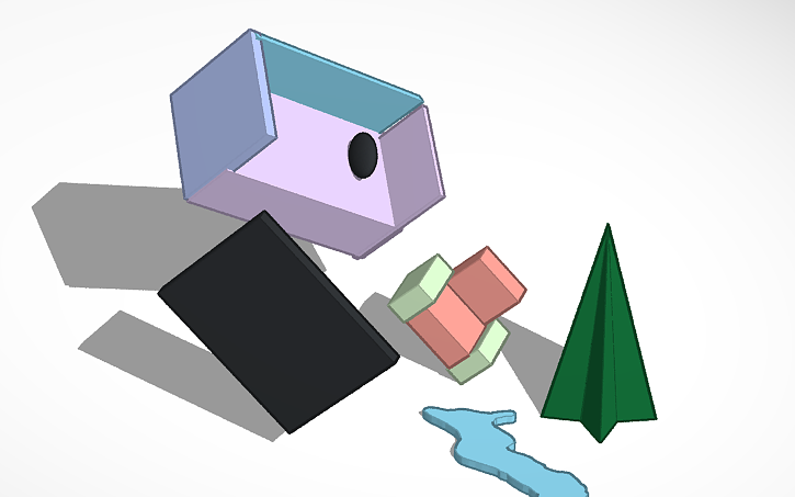 3D design leny i wiki mieszkanie - Tinkercad