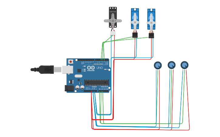 Circuit design Servo Aufgabe 2 | Tinkercad