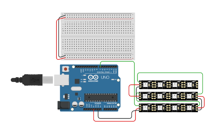 Circuit design neopixel - Tinkercad