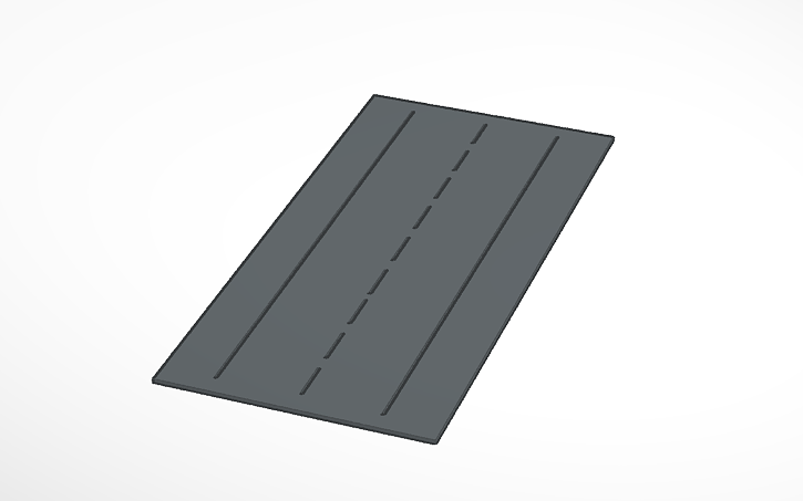 3D design N-Scale Two-Land Road Stencil - Tinkercad