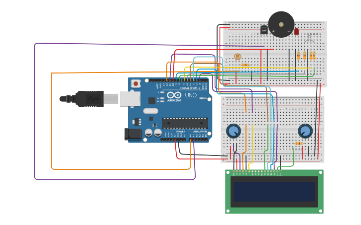 Circuit design Weather Monitoring System | Tinkercad