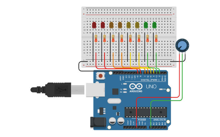 Circuit design VU METER - Tinkercad