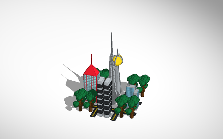 3D design BURJ KHALIFA WITH OTHER SKYSCRAPERS - Tinkercad