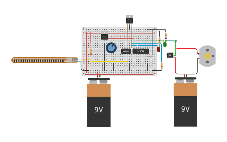 Circuit design Circuito Actuador del sensor flex - Tinkercad
