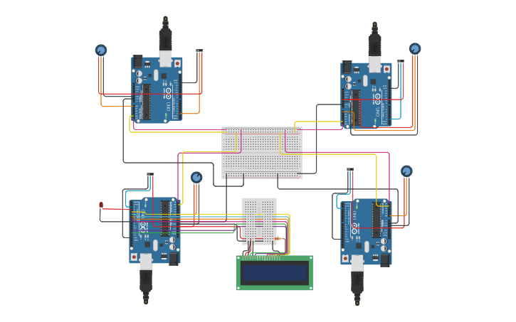 Circuit design 4 Arduino seismometer i2C network - Tinkercad