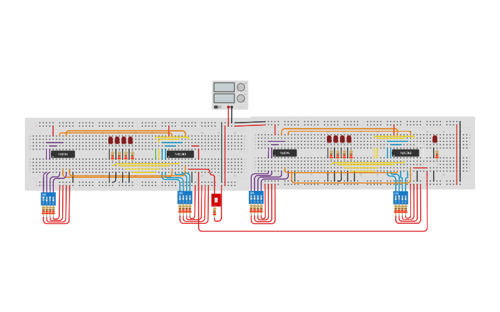 Circuit design Parallel Subtractor 2a_BAGAS ADHA PRATAMA_05 - Tinkercad Circuit design Parallel Subtractor 2a_BAGAS ADHA PRATAMA_05 - Tinkercad