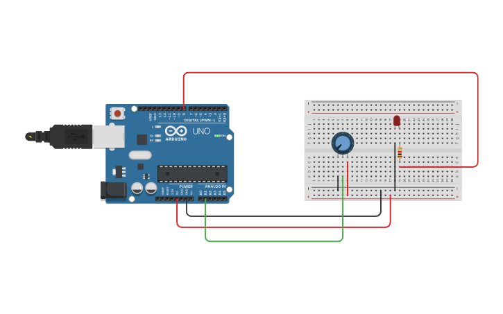 Circuit design 11a_Analog in_Out serial - Tinkercad