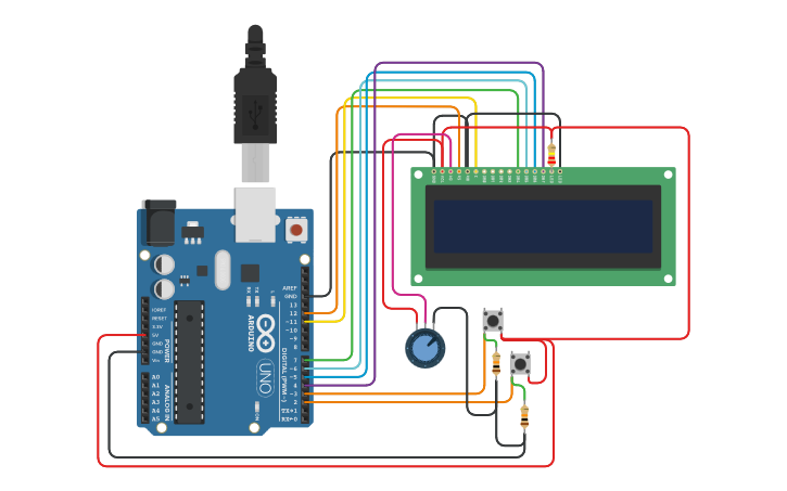 Circuit design Arduino Parking - Tinkercad