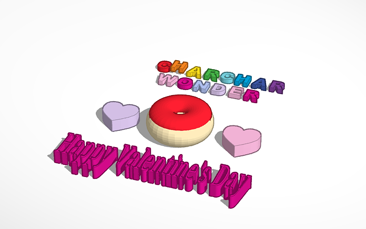 3D design Valentine's Day Doughnut | Tinkercad