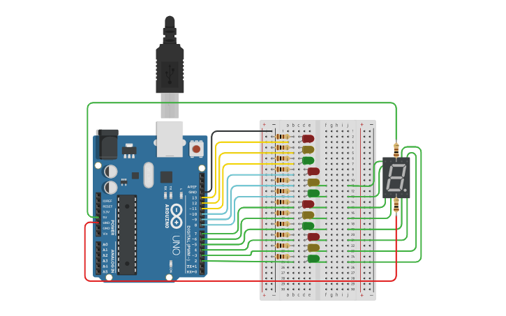 Circuit Design Semáforo 4 Tinkercad