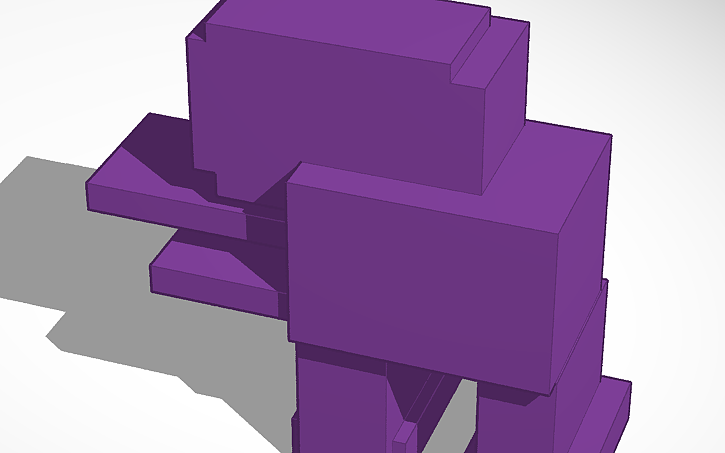 3D design 8-bit purple guy - Tinkercad