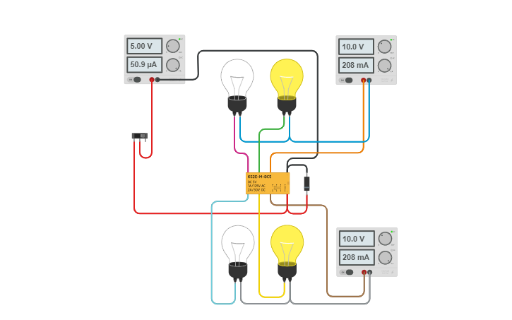 Circuit design [EX05] BASIC Relay KS2E-M-DC5 - Tinkercad