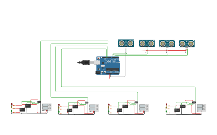 Circuit design Smart Traffic controller | Tinkercad
