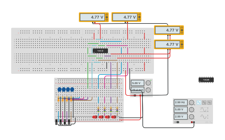 Circuit design Experimento 1 | Tinkercad
