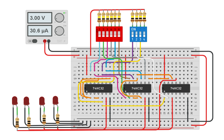 Circuit Design Codificador Bcd Com Portas Or Tinkercad