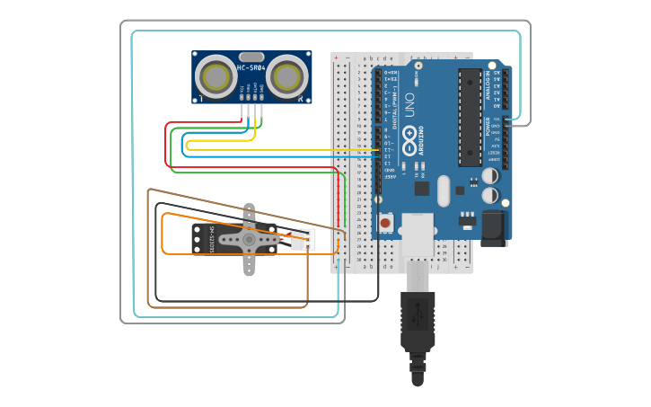 Circuit design Automatic hand sanitizer - Tinkercad